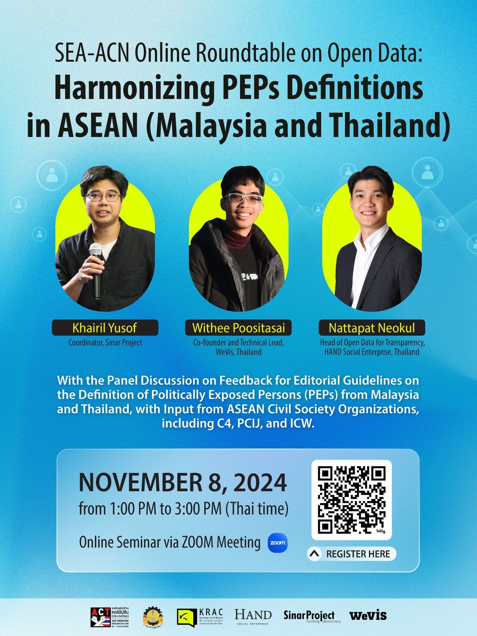 Join the SEA-ACN Online Roundtable on Open Data: Harmonizing PEPs Definitions in ASEAN - KRAC